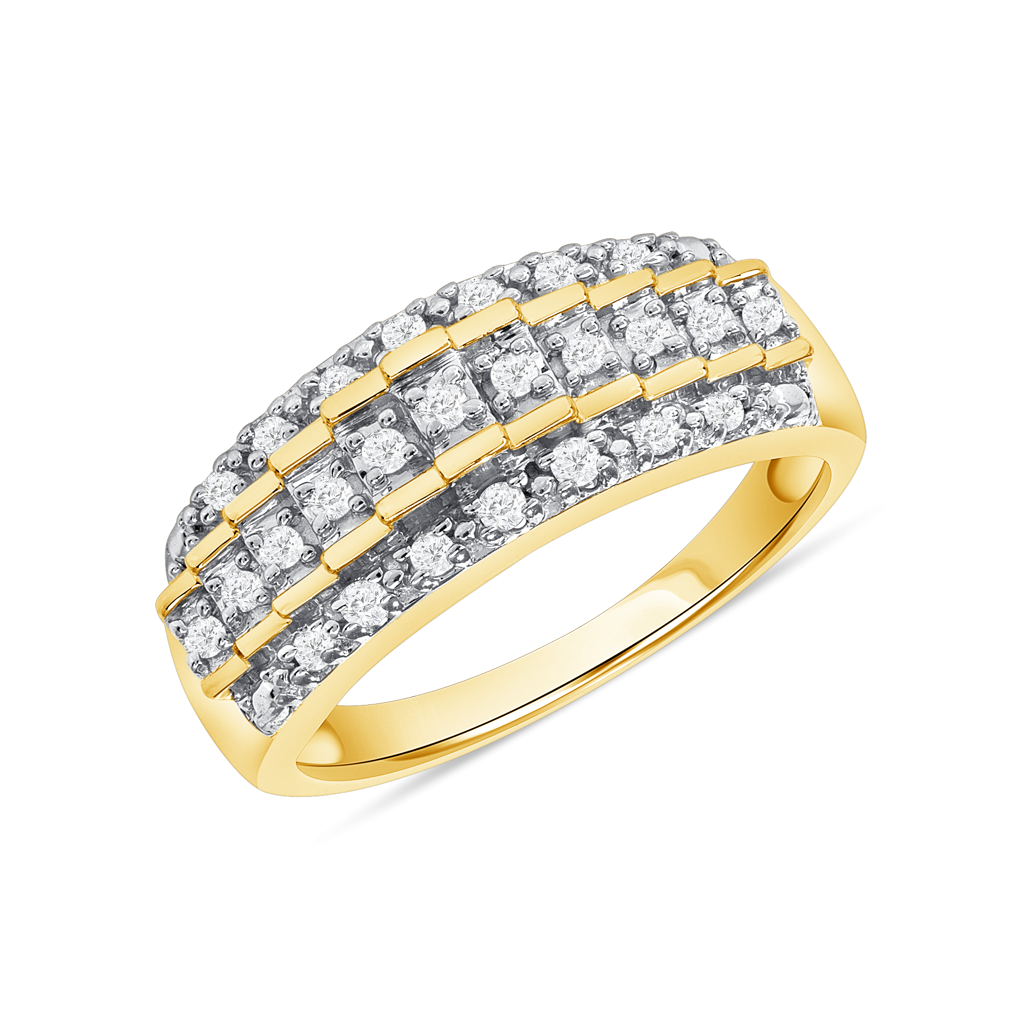 3/10 CT. T.W. Ladies Multi-Cathedral Rows Diamond Ring – Milestonz